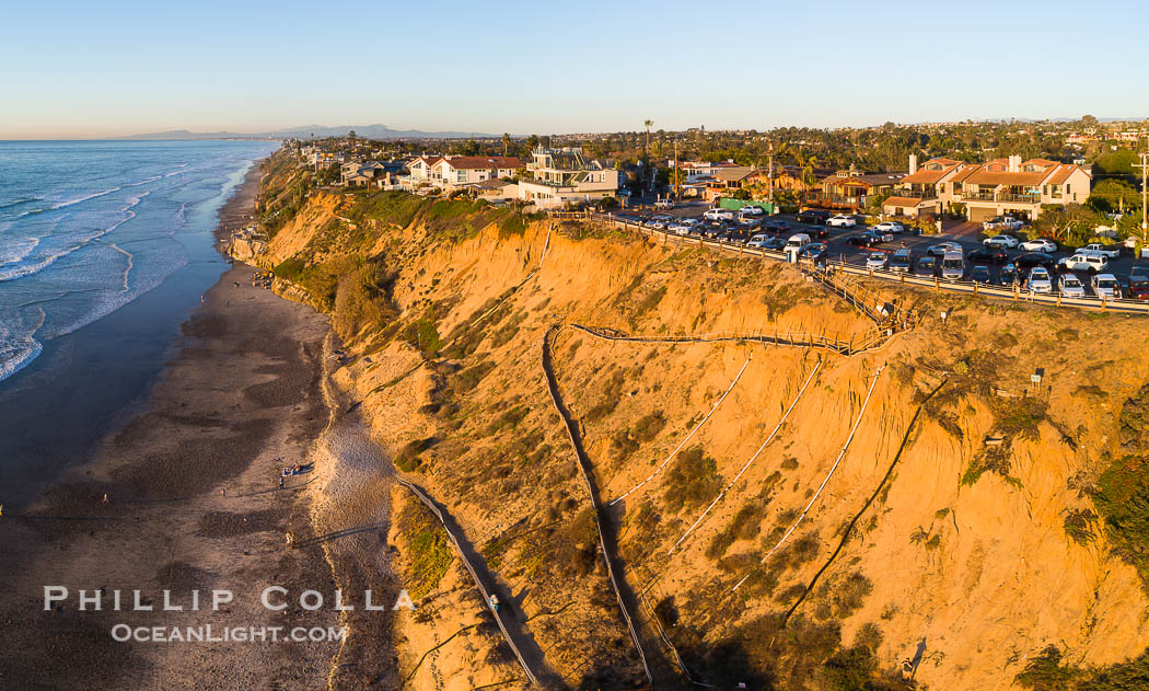 Beacons Beach and Leucadia Coastline, aerial photo, Encinitas, California