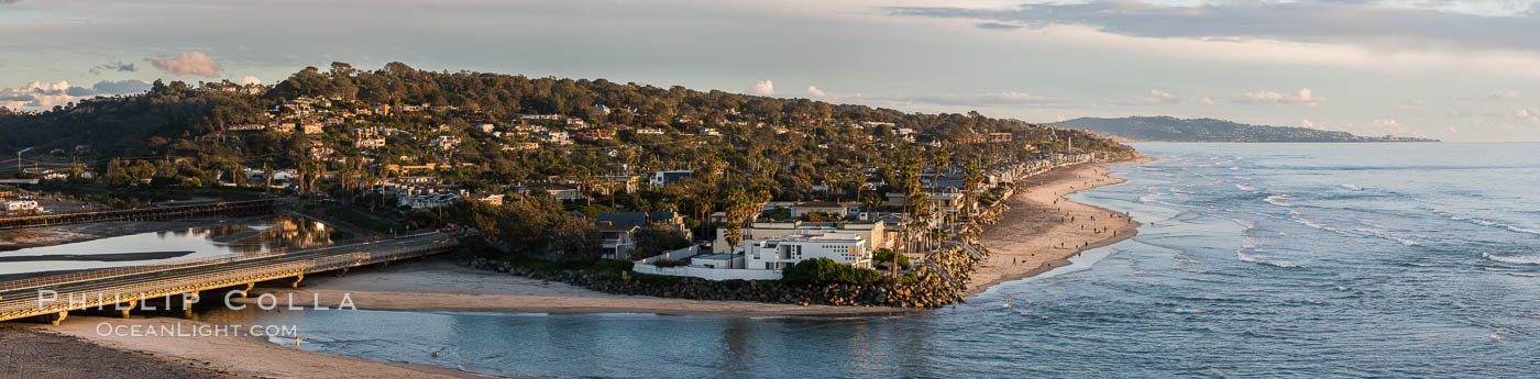 Del Mar beach panorama at Sunset, California, #30492