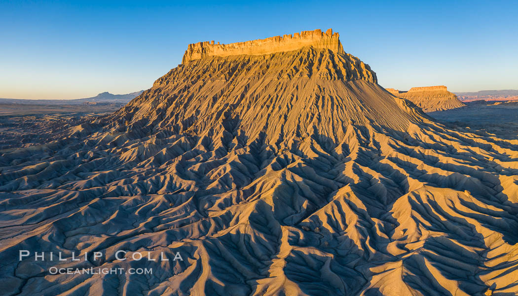 Factory Butte Sunrise, aerial photo, Utah, Hanksville, #38076