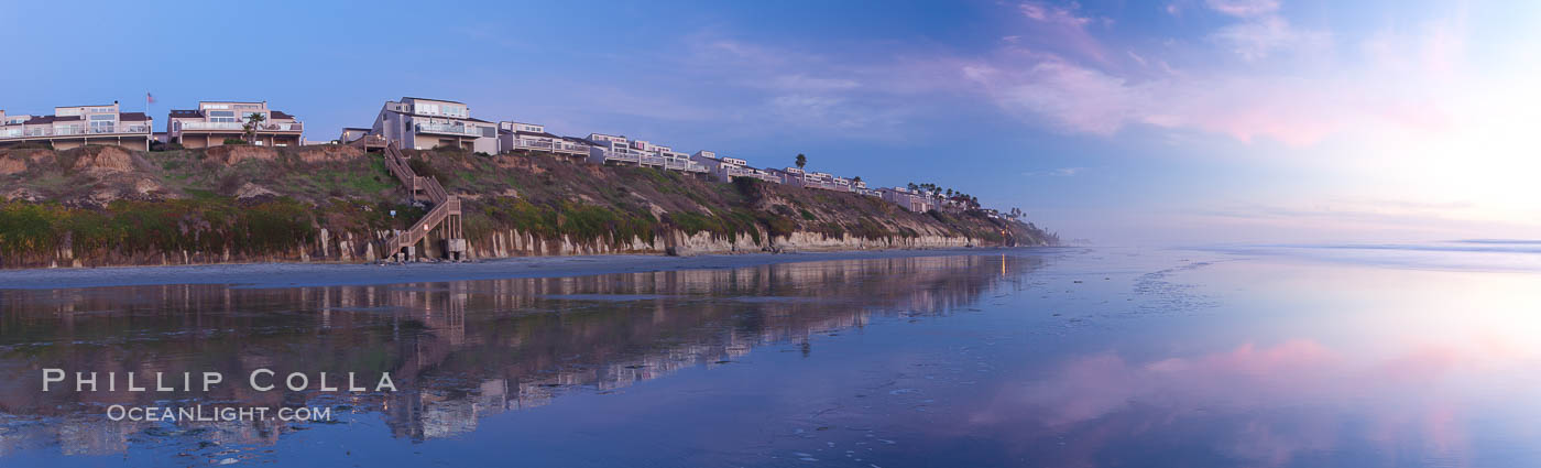 Leucadia beach and coastline, sunset, Encinitas, California, #27382
