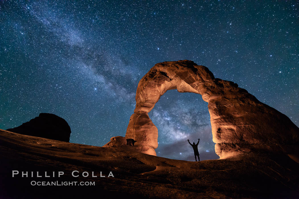Milky Way and Stars over Delicate Arch, Arches National Park, Utah