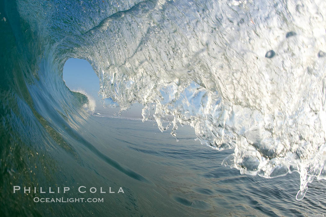 Breaking wave, early morning surf, Ponto, Carlsbad, California