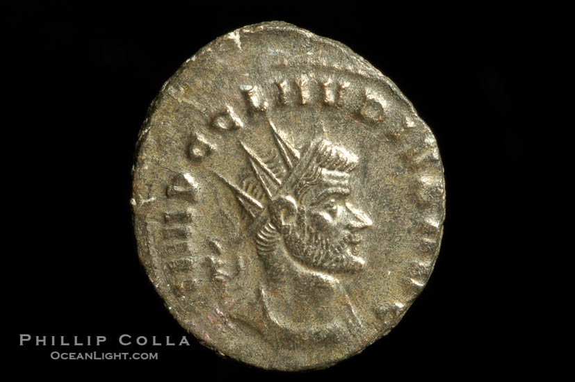 Photo of Roman emperor Claudius II Gothicus (268-270 A.D.), depicted on ...