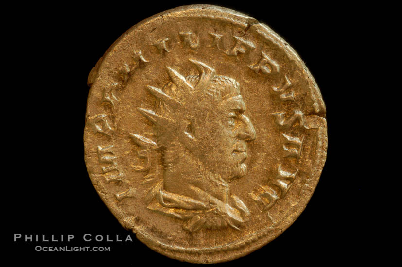 Photo of Roman emperor Philip I (244-249 A.D.), depicted on ancient ...