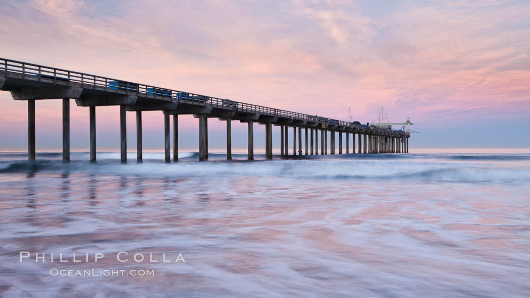 Scripps Pier, sunrise, Scripps Institution of Oceanography, La Jolla ...